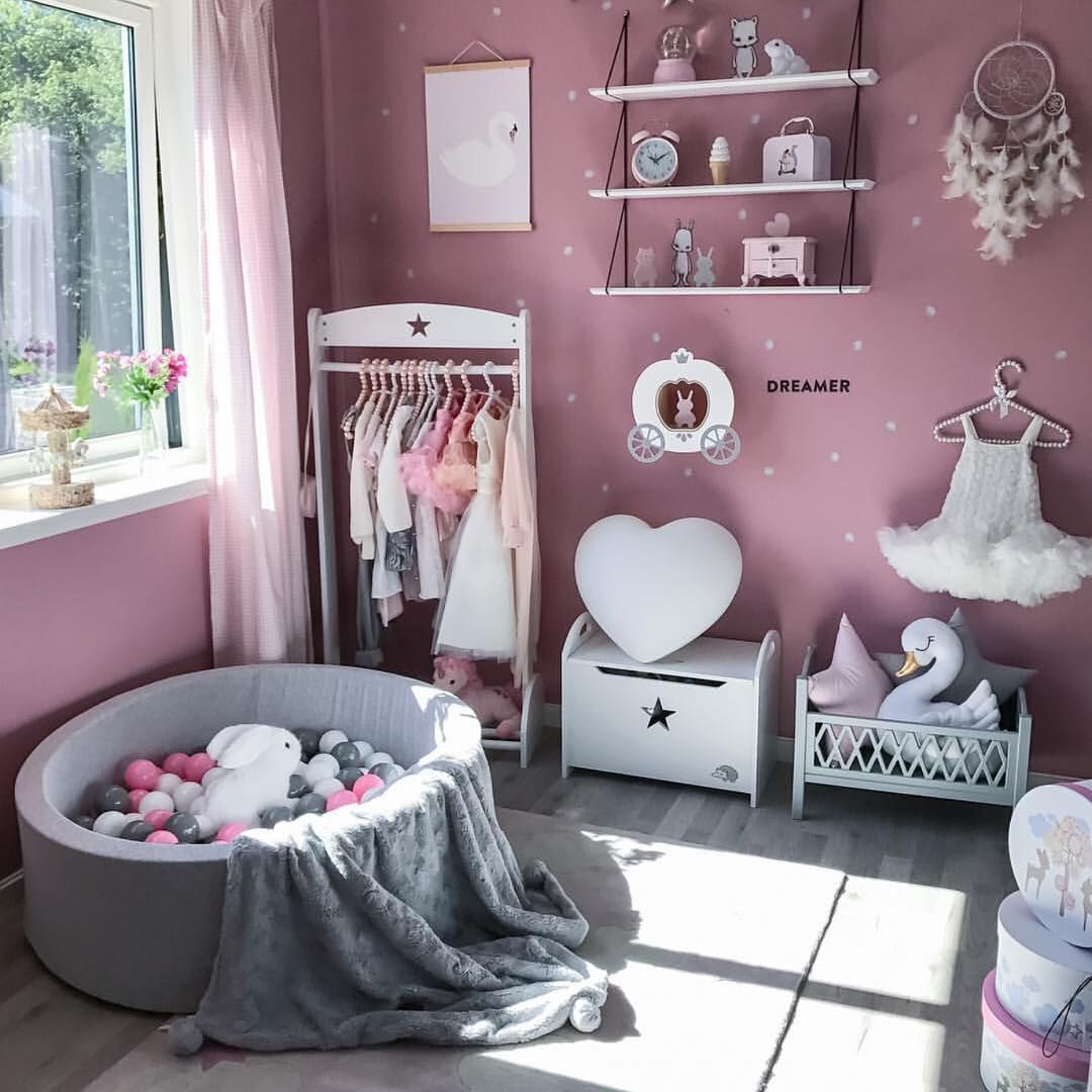 Meow Baby - Bollhav - Mörkgrå - Ljusrosa/Silvriga/Vita/Gråa Bollar