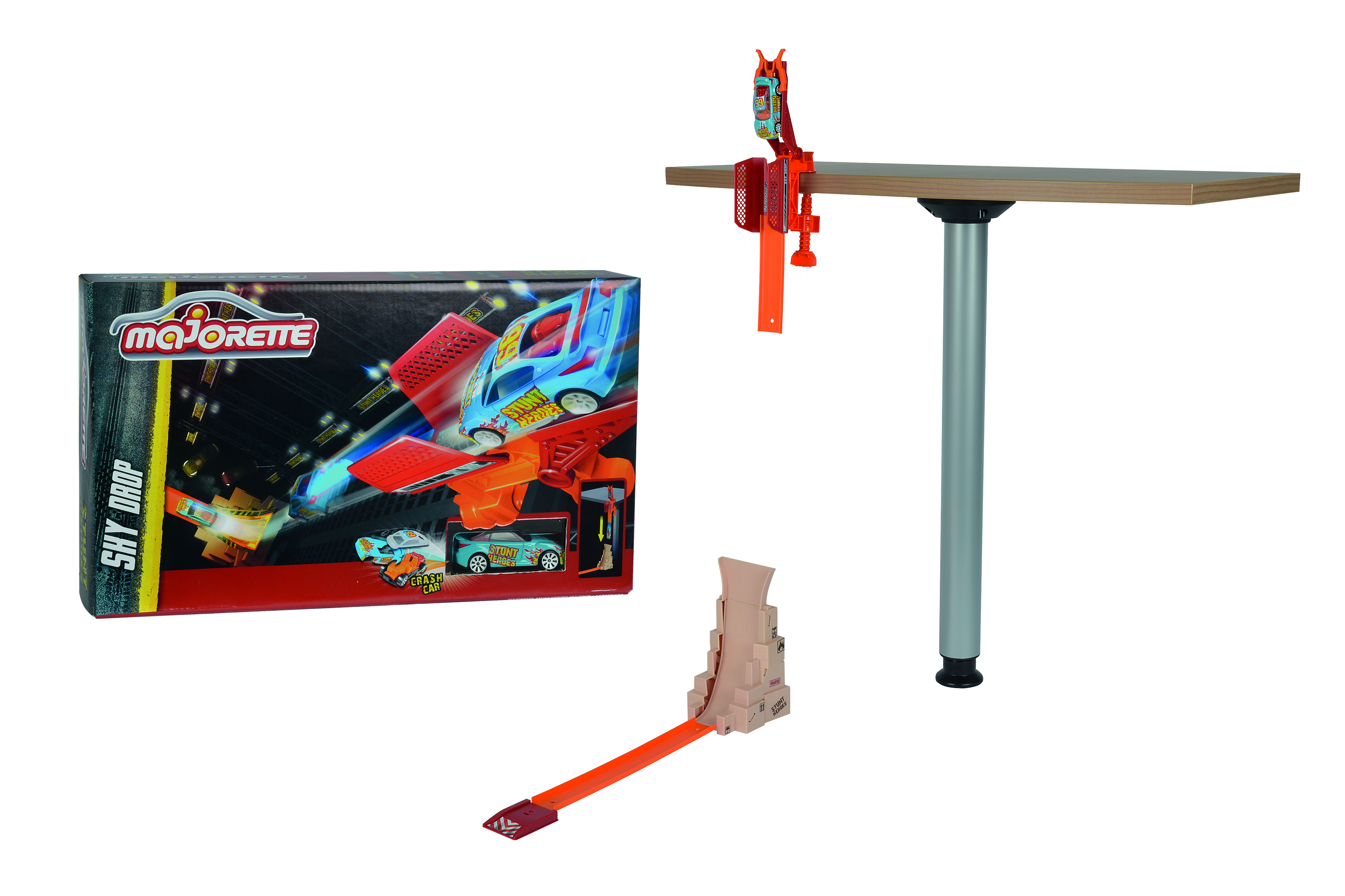 Majorette, Stunt Heroes Sky Drop Ramp - Litenleker.se