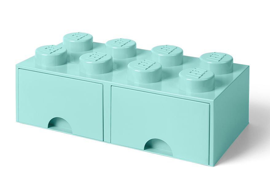 LEGO, Förvaringsbox 8 med lådor, aqua light blue