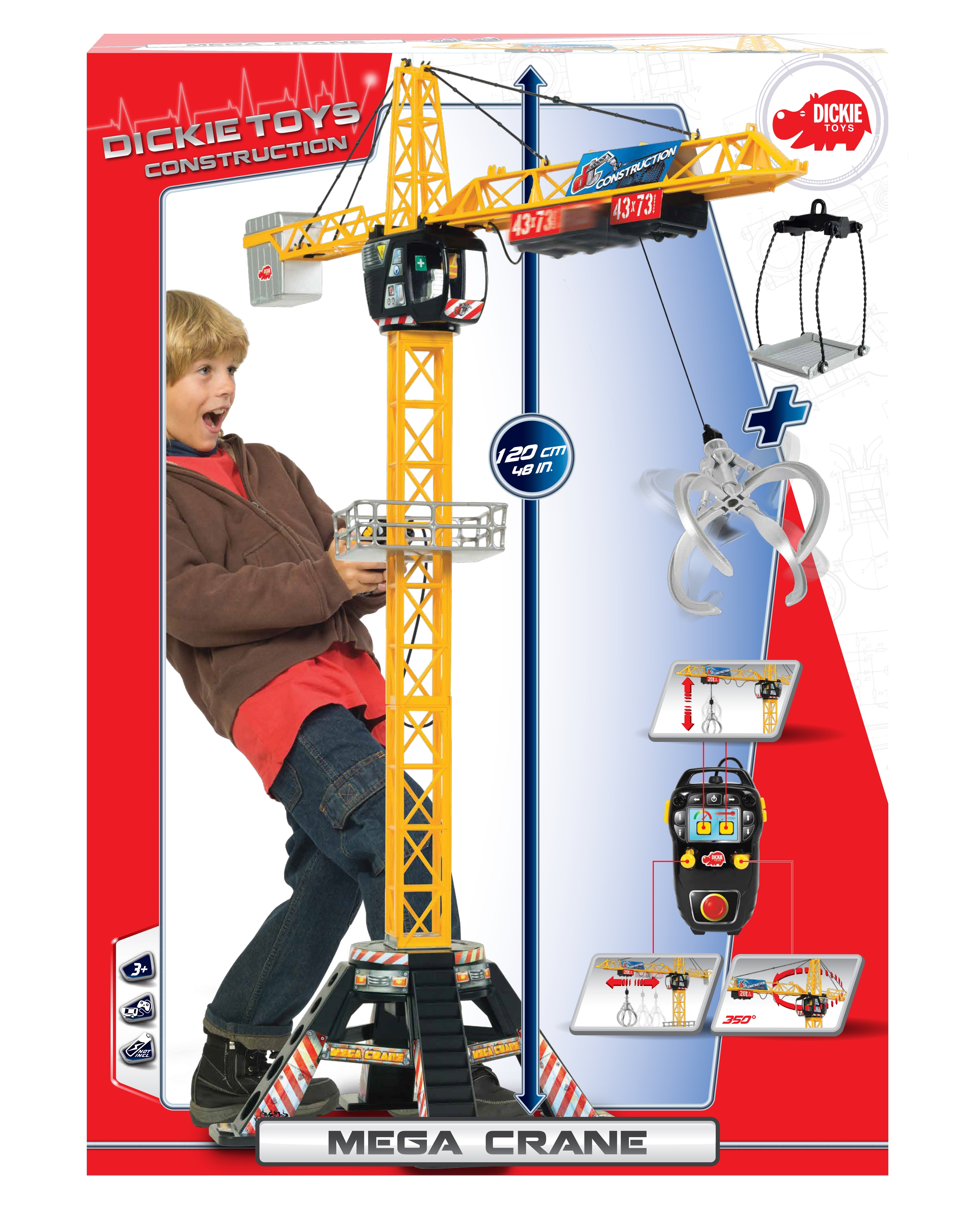 Dickie Toys, Mega Lyftkran 120 cm - Litenleker.se