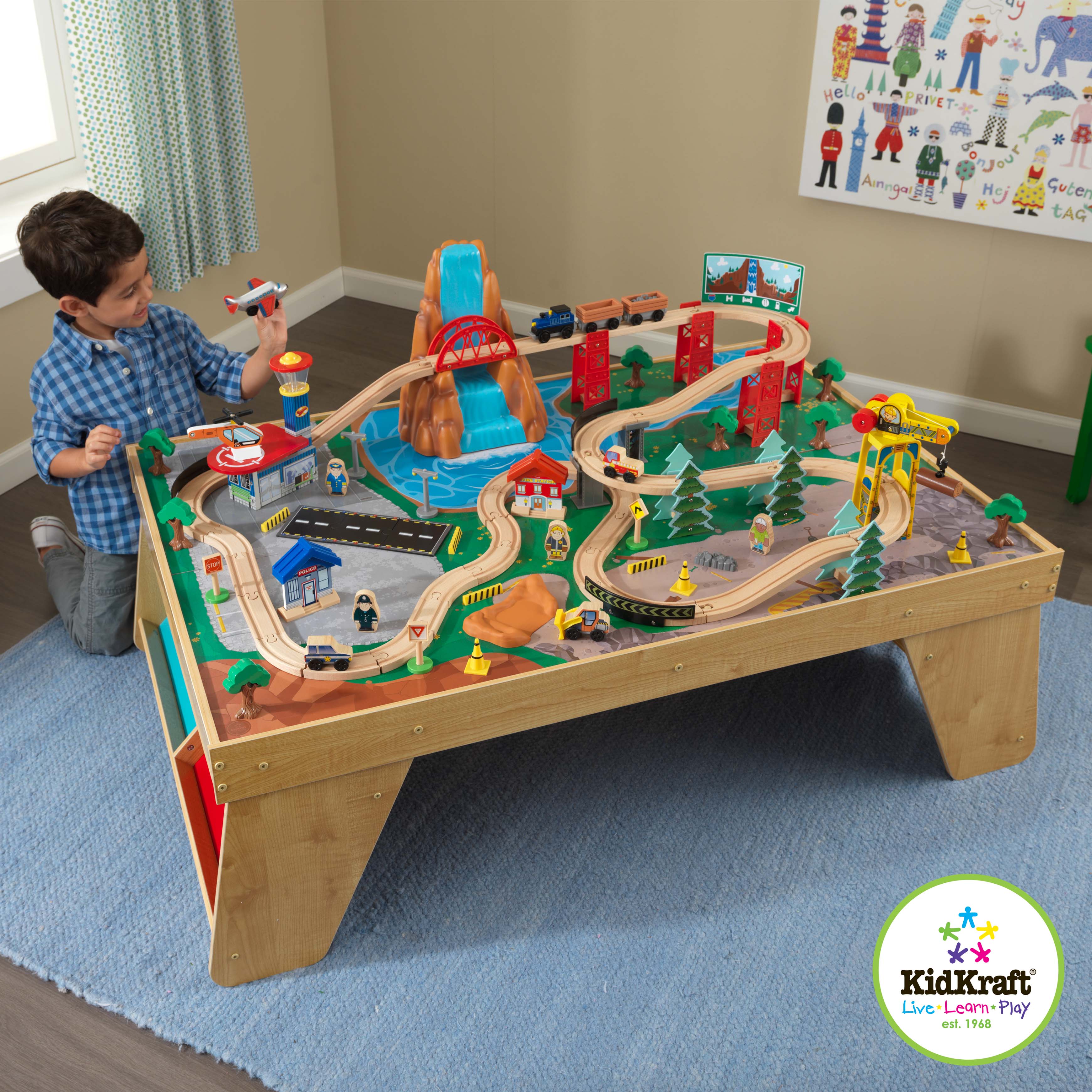 Kidkraft - Tågbana - Natural Waterfall Train Set - Litenleker.se