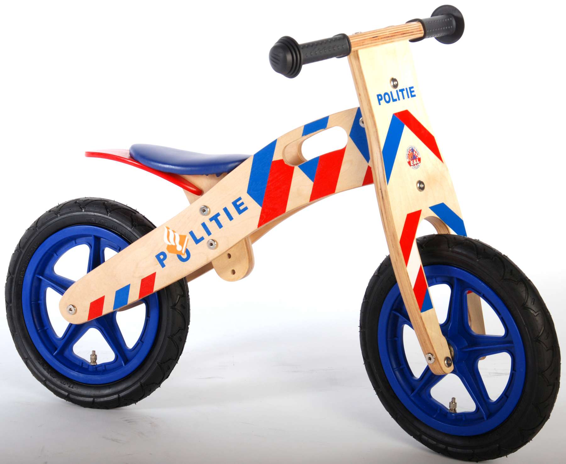 Yipeeh - Houten Loopfiets 12" Politie - Blue