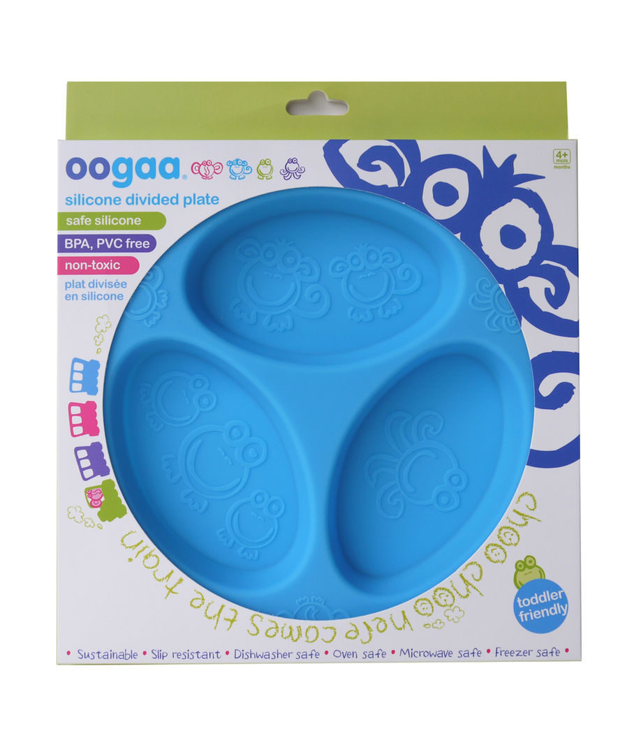 Oogaa - 3-Delad Tallrik Blå - Litenleker.se
