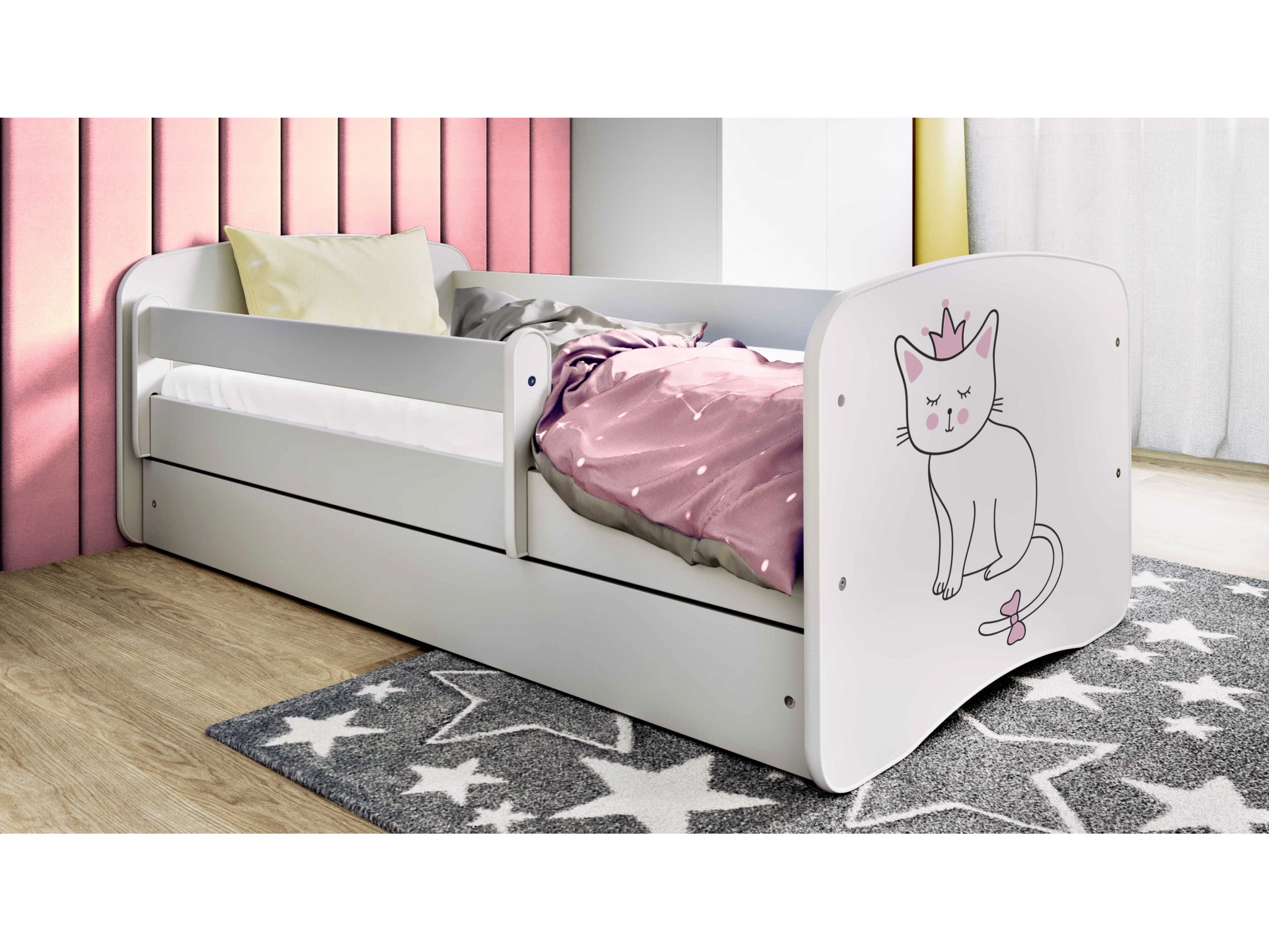 Barnsäng - Babydreams Vit - Katt 180x80 Cm