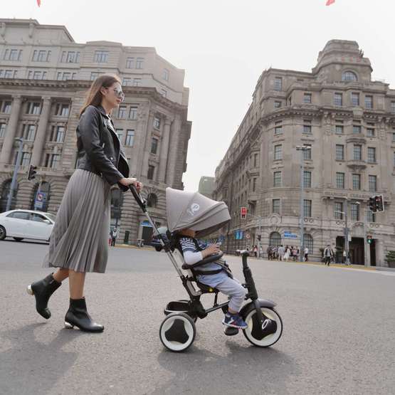 Q Play Trampcykel Rito DeLuxe 3 in 1 (Blå)