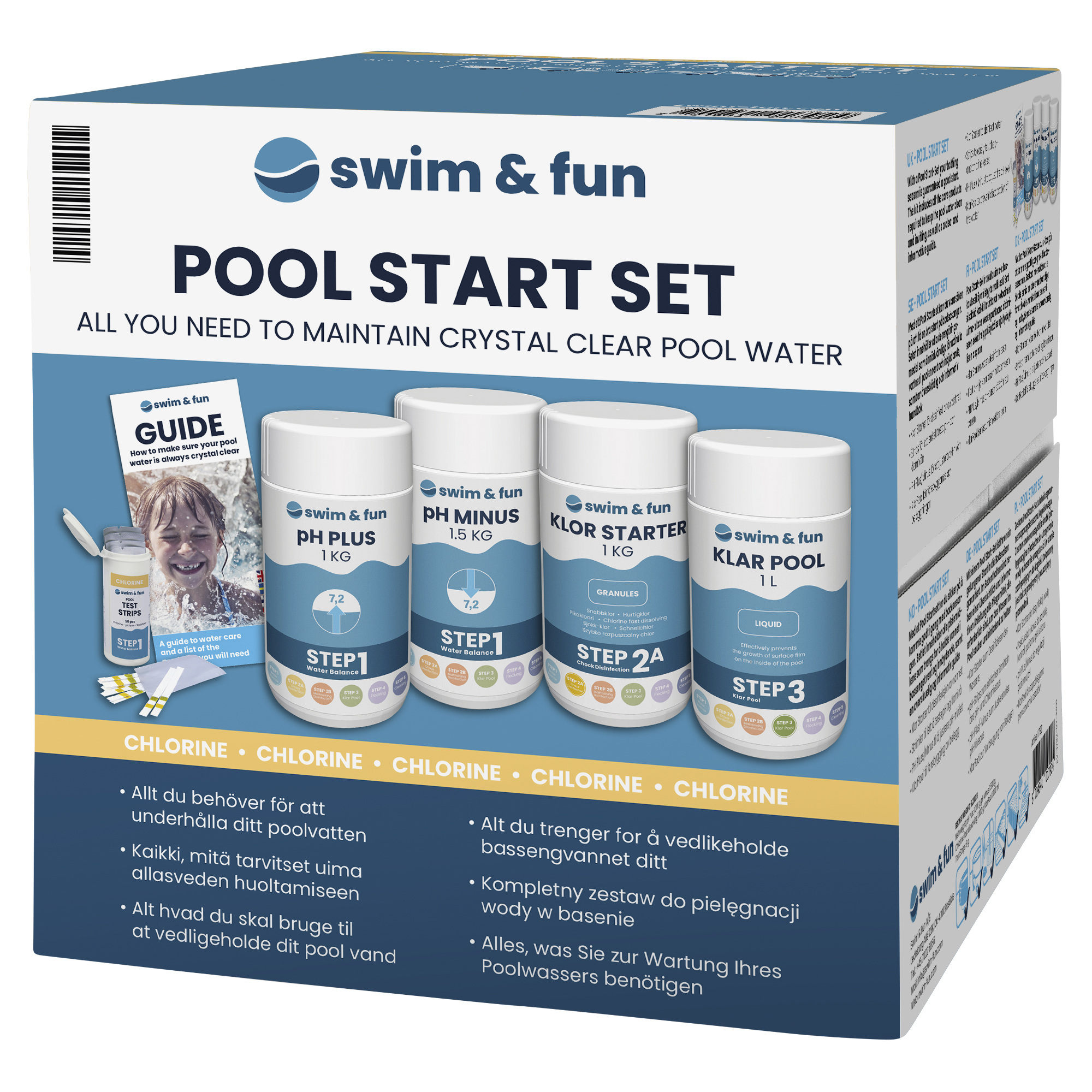 Swim And Fun - Pool Start Set Chlorine - Litenleker.se