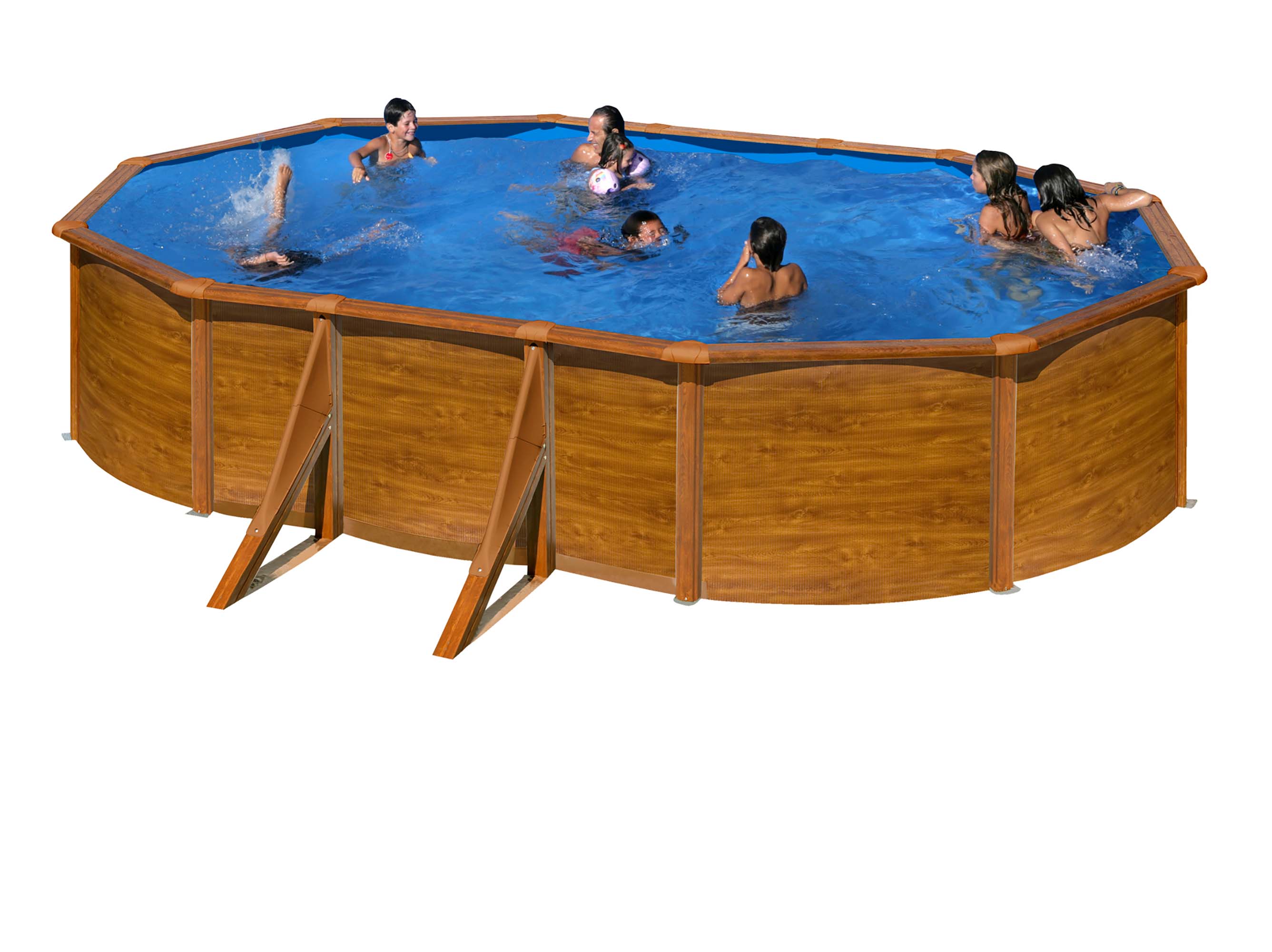 Swim And Fun - Basic Pool Oval Brown - Litenleker.se