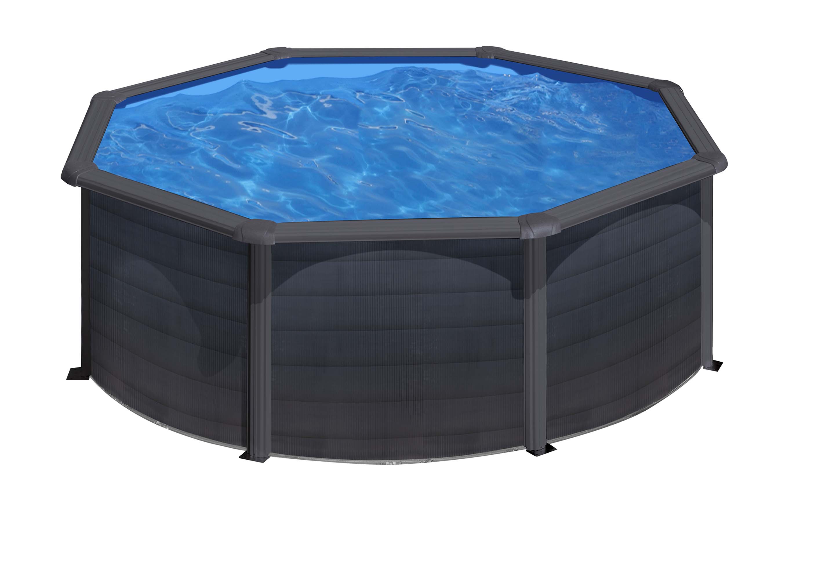 Swim And Fun - Basic Pool Round Deep Black Graphite