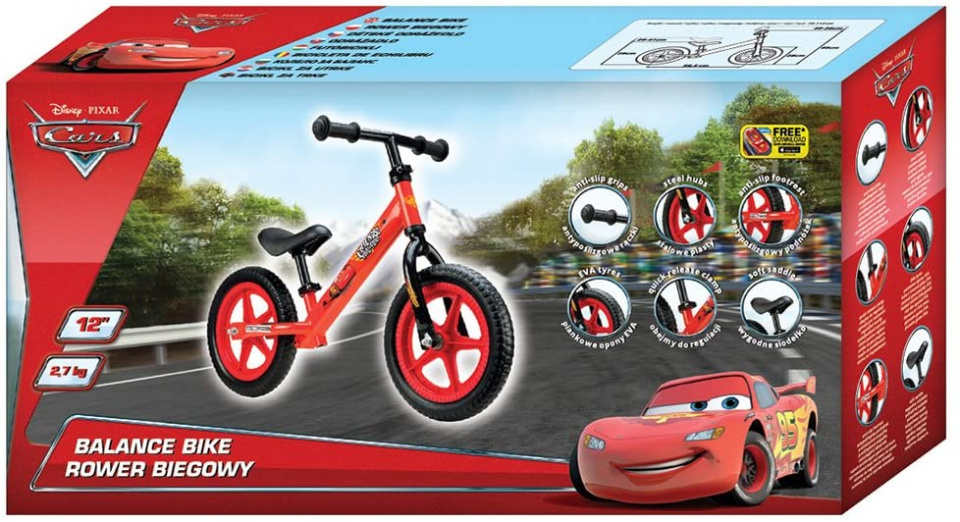 Disney - Balanscykel - Cars Lightning Mcqueen 12 Tum Röd