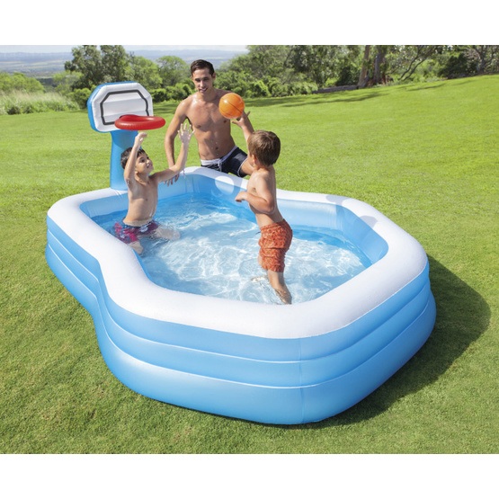 Intex - Uppblåsbar Swimming Pool Basketball Blå/Vit
