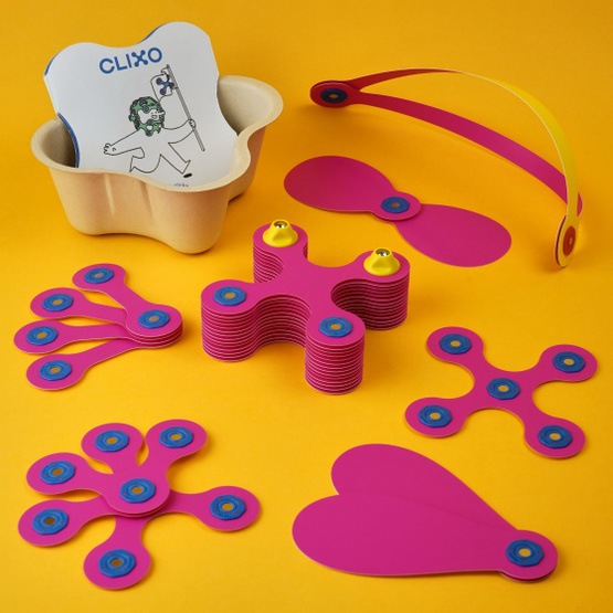 Clixo - Click Toy Crew 22 X 14 Cm Rosa/Gul 31 Delar