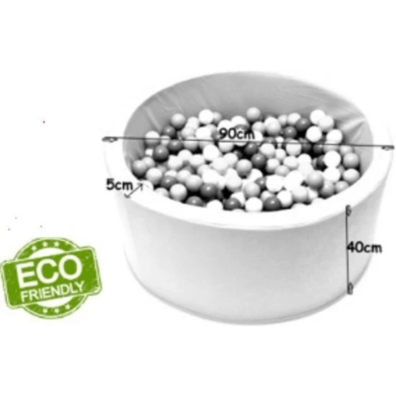 Bollhav - Robust Bollhav - Stjärnmönster - 90 X 40 Cm - 200 Bollar Ø 7 Cm - Pärlfärgad Och Svart