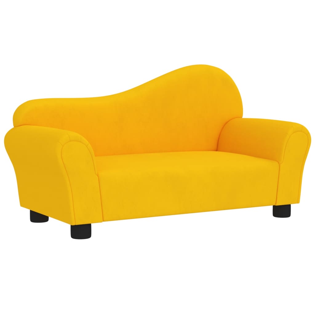 Barnsoffa Gul Sammet - Vidaxl - Litenleker.se