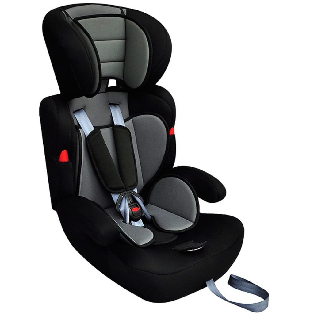 Bilbarnstol Med Säkerhetsbälte Grå/Svart